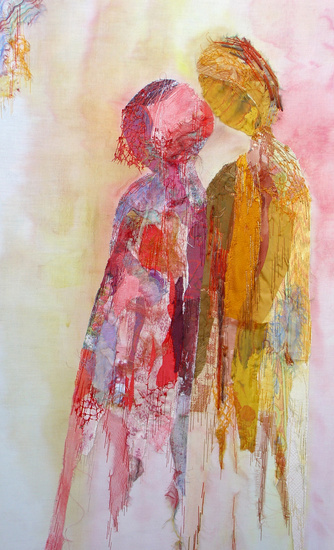 Willy Schut - textile painting 'love'
